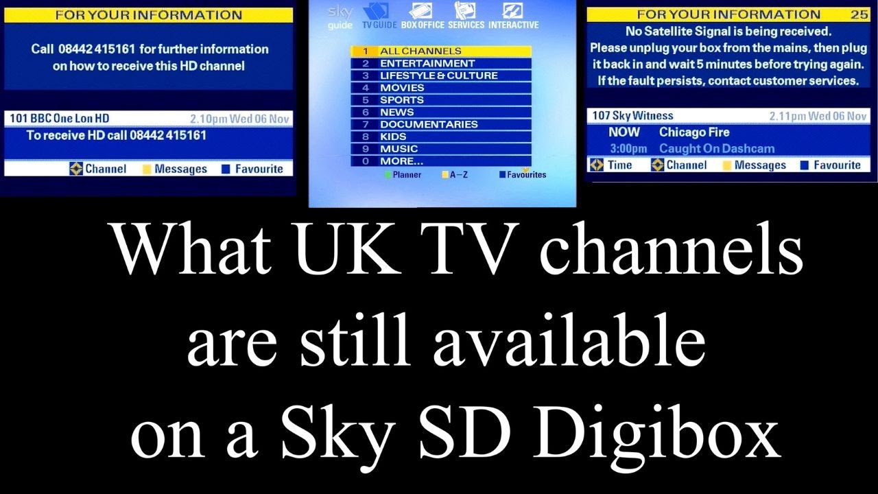 What UK satellite channels are still available on a SD Sky Digibox in ...