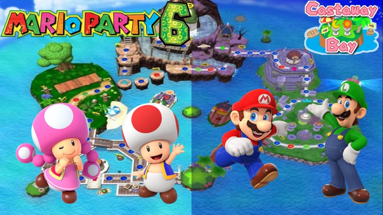 Mario Party 6 Toadette vs Toad vs Mario vs Luigi Castaway Bay - YouTube