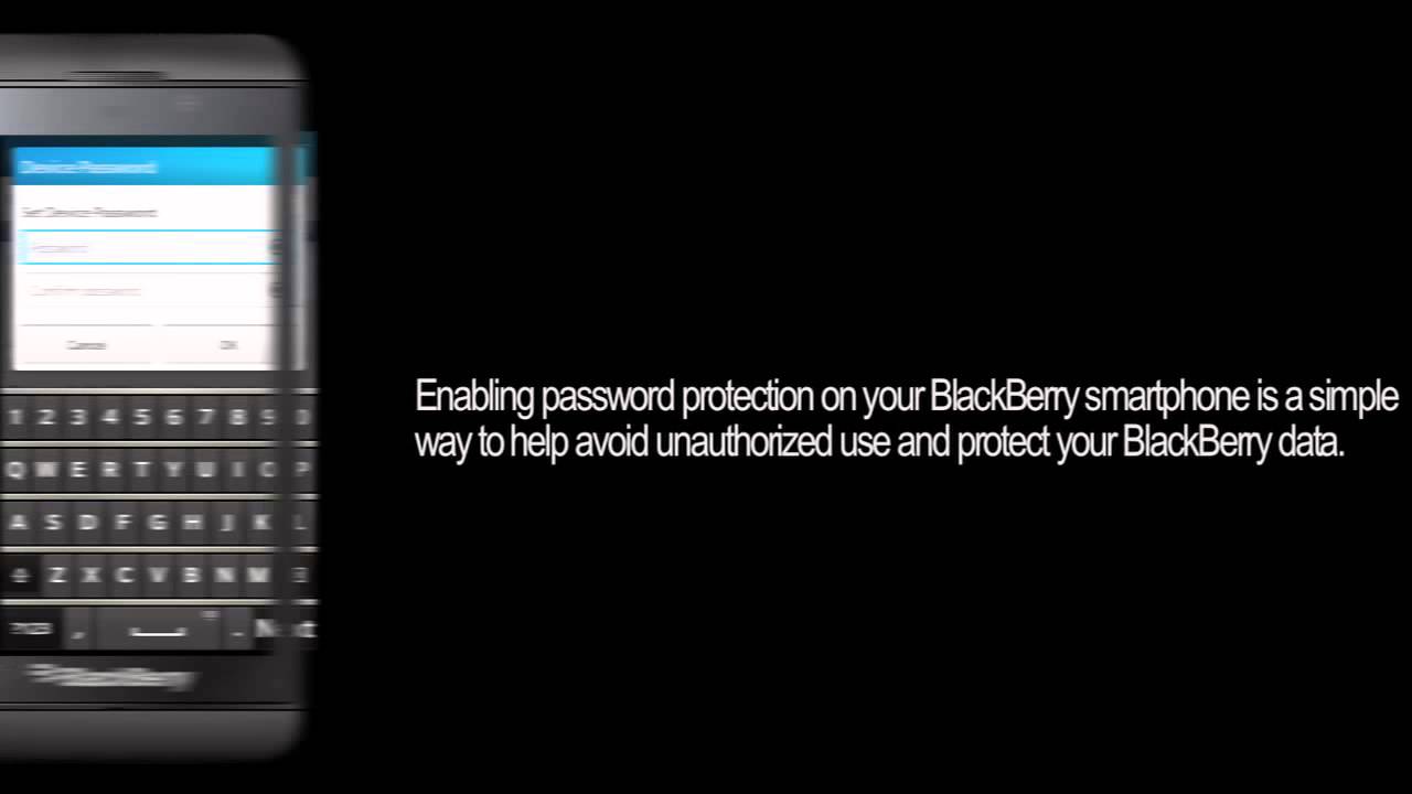 How to enable password protection on a BlackBerry 10 smartphone - YouTube