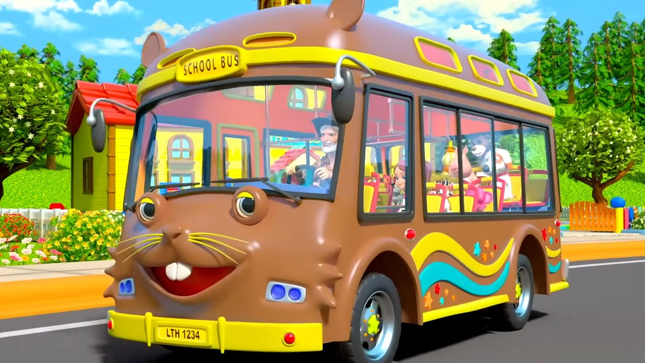 Wheels On The Bus, School Bus & Fun Ride with Little Treehouse - YouTube