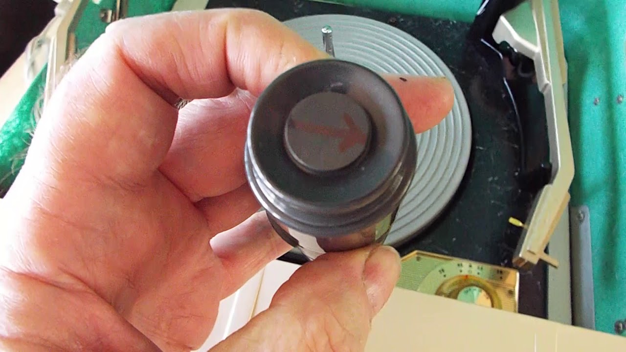 How to install an automatic 45 spindle adapter on a Silvertone record ...