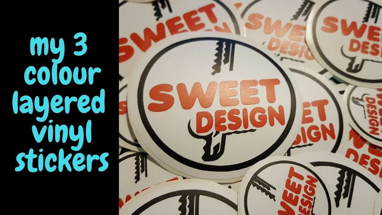 my home made 3 layered vinyl stickers - YouTube