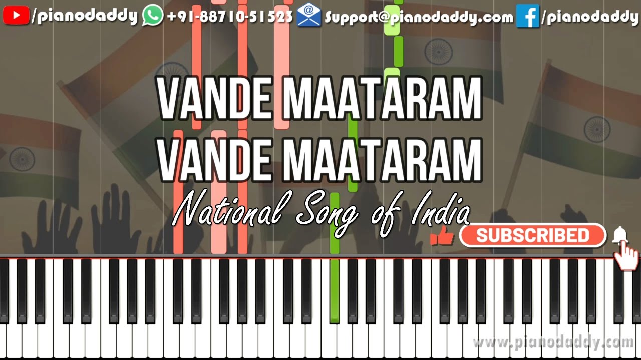 Vande Mataram Piano Tutorial - National Song of India - Patriotic Songs ...