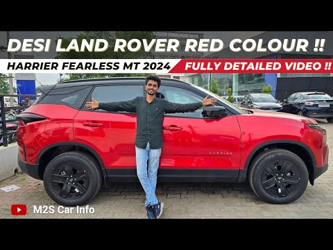 Tata Harrier Fearless MT 2024🔥!! Red Colour DT | Features | On Road ...