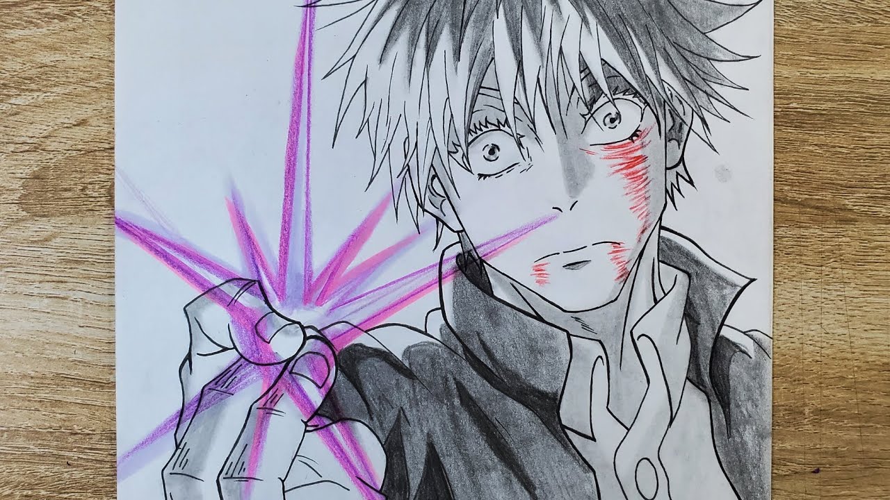 How to Draw Gojo satoru Hollow purple-step by step Drawing tutorial ...