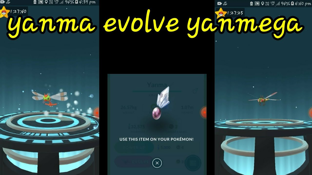 Pokemon go yanma to yanmega evolve - YouTube