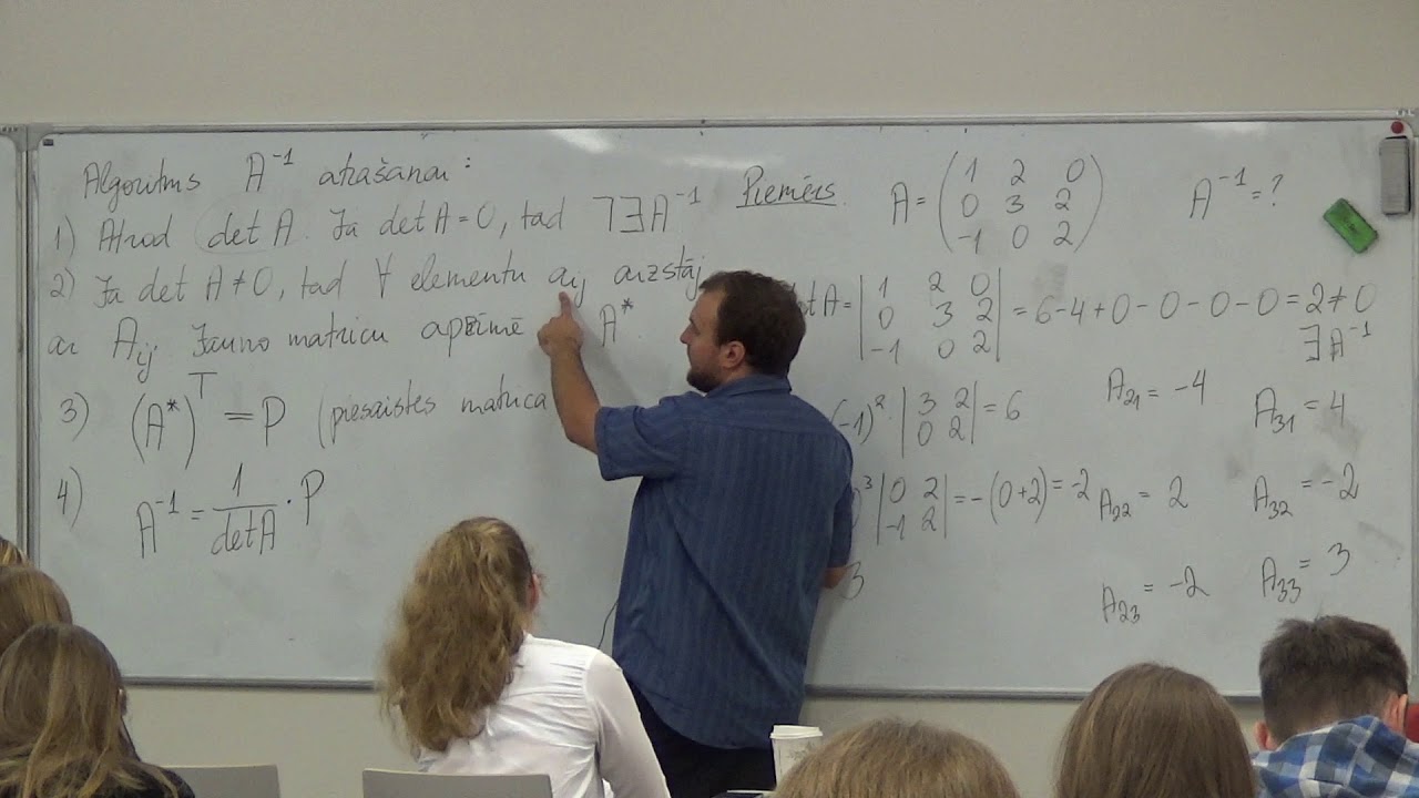 Augstākā matemātika I, 1.semestris, 3.lekcija, 3_8, Inversās matricas ...