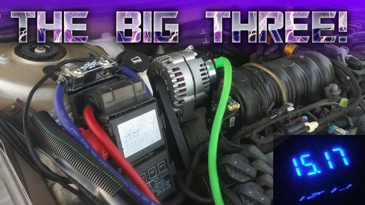 The BIG 3 Upgrade Chevrolet Impala 2005 (250 Amp Alternator) - YouTube