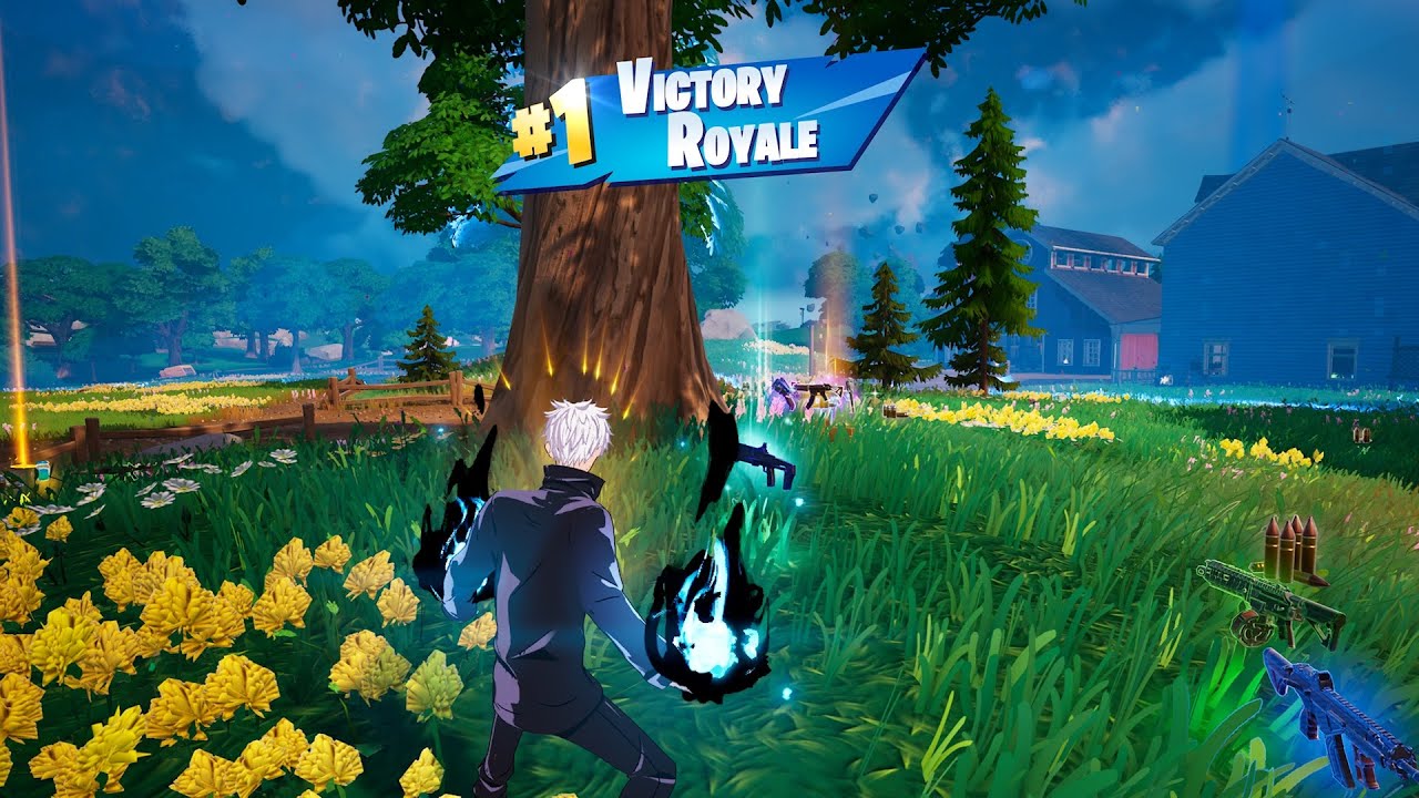 SATORU GOJO SIX EYES+TITAN STRIKE PICKAXE GAMEPLAY IN FORTNITE!! # ...