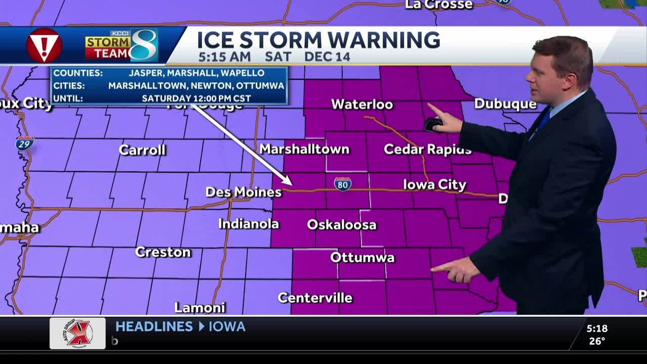 Iowa weather: Rounds of freezing rain moving back through central Iowa ...