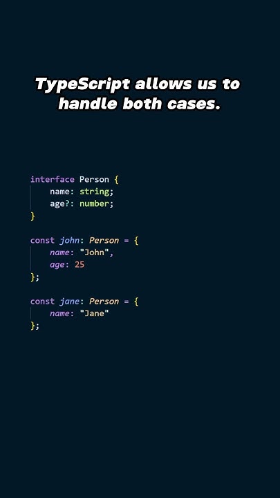 Typescript Optional Fields Typescript Programming Engineering Javascript Tutorial Youtube