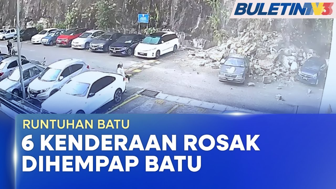 RUNTUHAN BATU | Dua Runtuhan Berlaku, Enam Kenderaan Rosak - YouTube