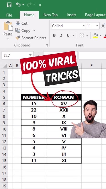 Excel Number To ROMAN Numeral 💯 Convertsl || Excel Number to Roman ...