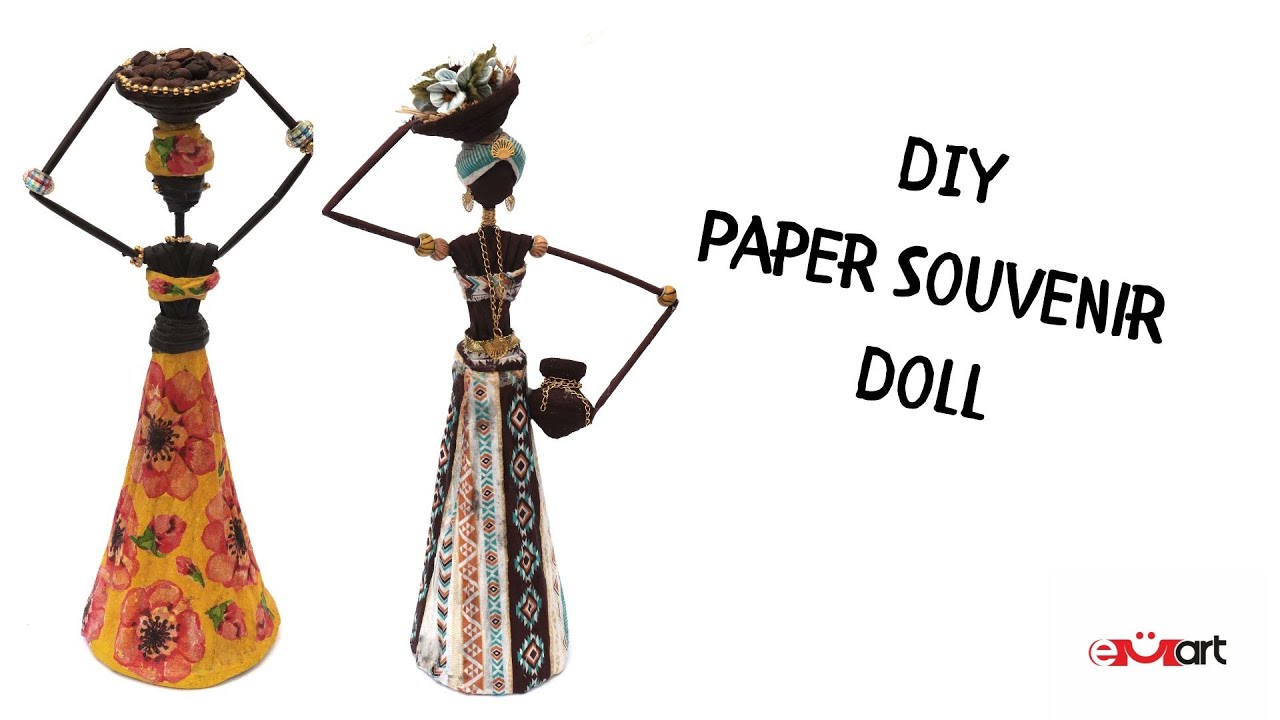 DIY Paper Souvenir Doll - Easy Tutorial - YouTube