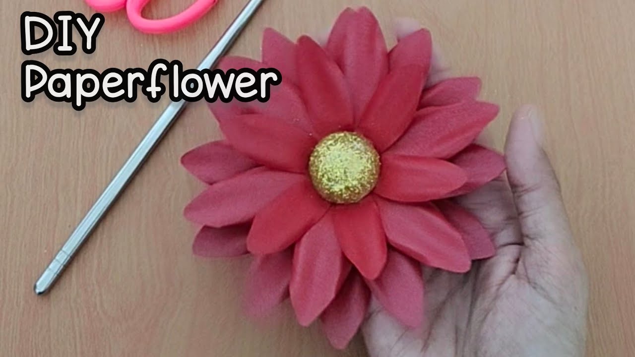 DIY Paperflower || Tutorial simple Paperflower || kerajinan bunga ...