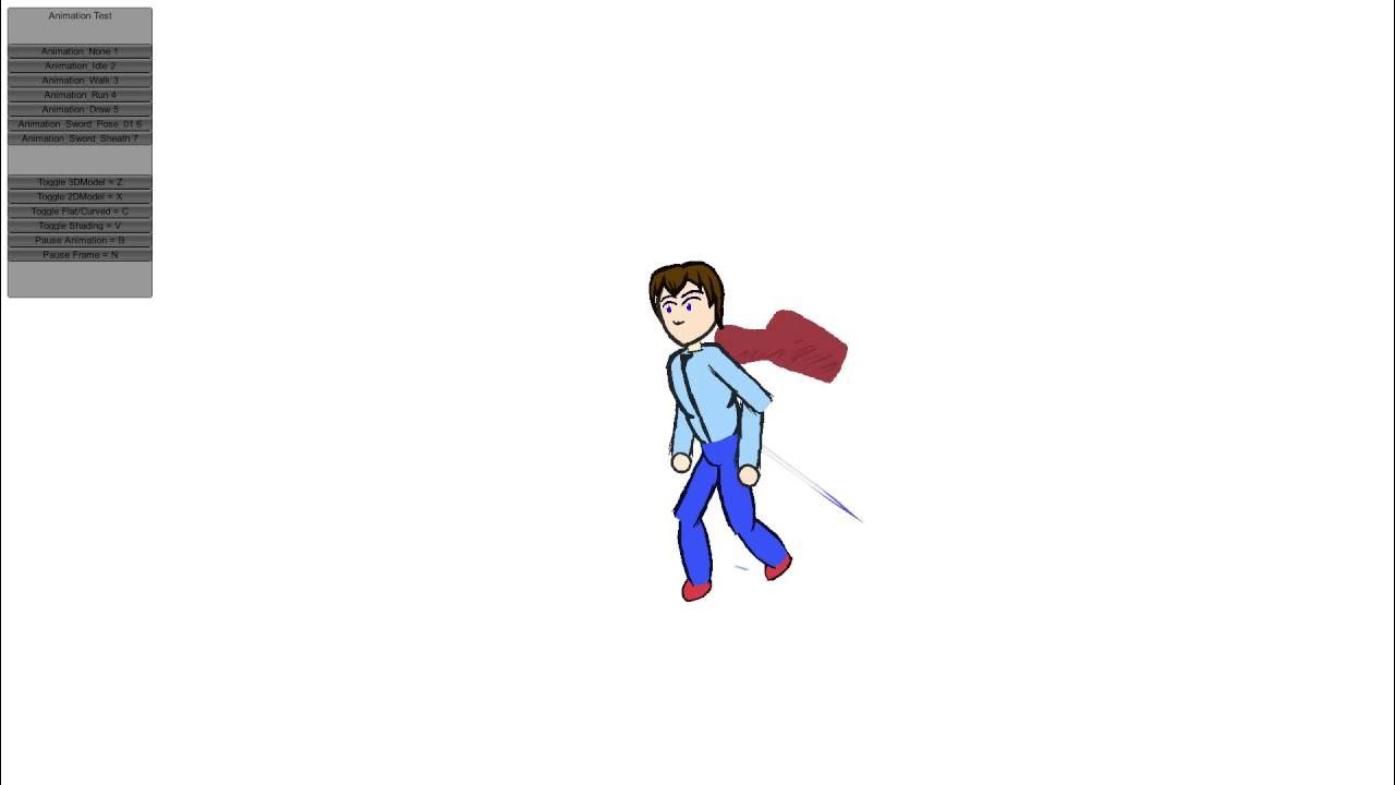 "3D Cel Animation" : 2D character in 3D space (2016/09/21) - YouTube