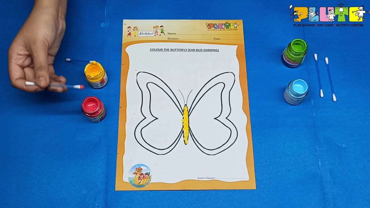 Fun Color Dabbing Activity| Butterfly Coloring by Cotton dabbing for ...