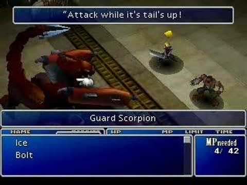 Final fantasy VII - boss#1 Guard Scorpion - YouTube