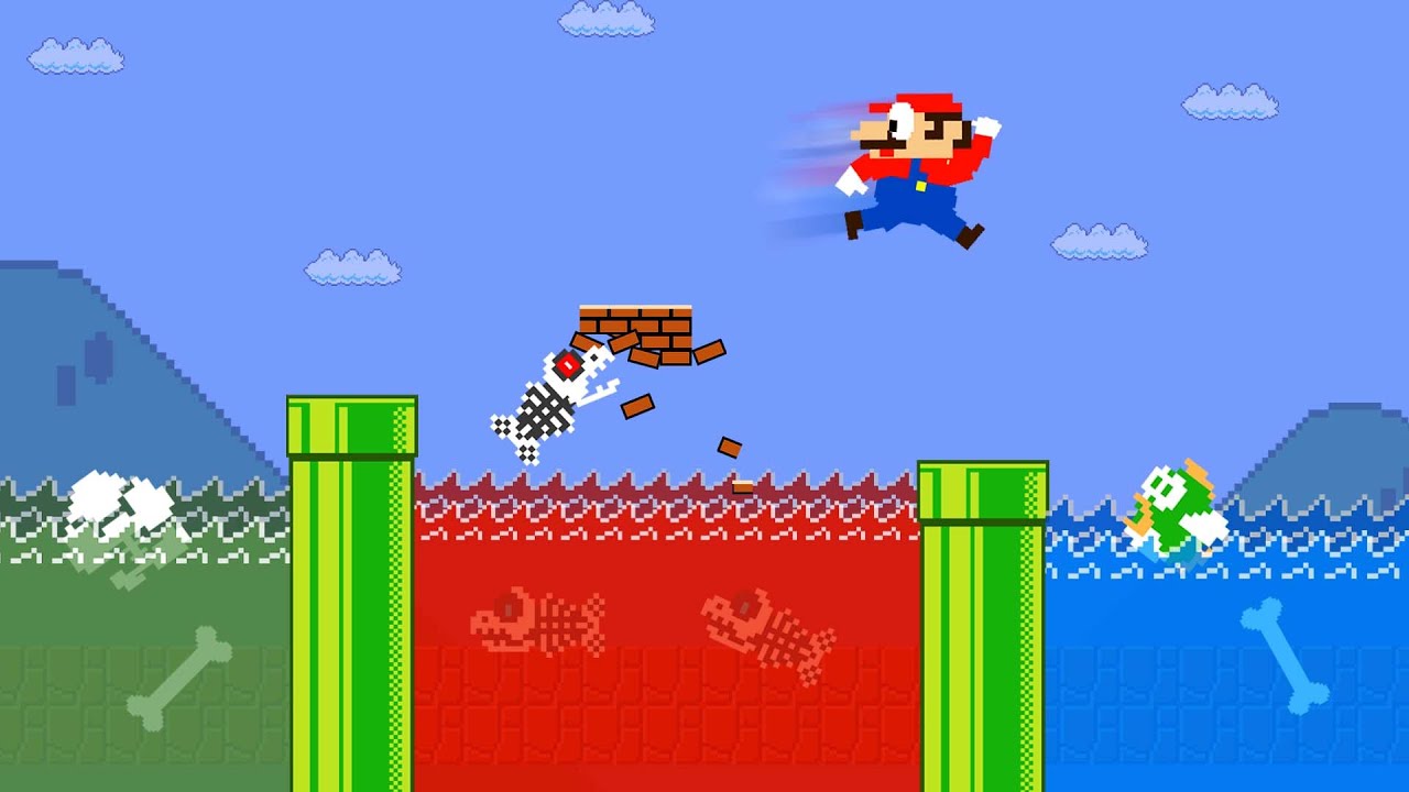 MARIO Challenges vs HOT and COLD , ACID - Game Animation - YouTube