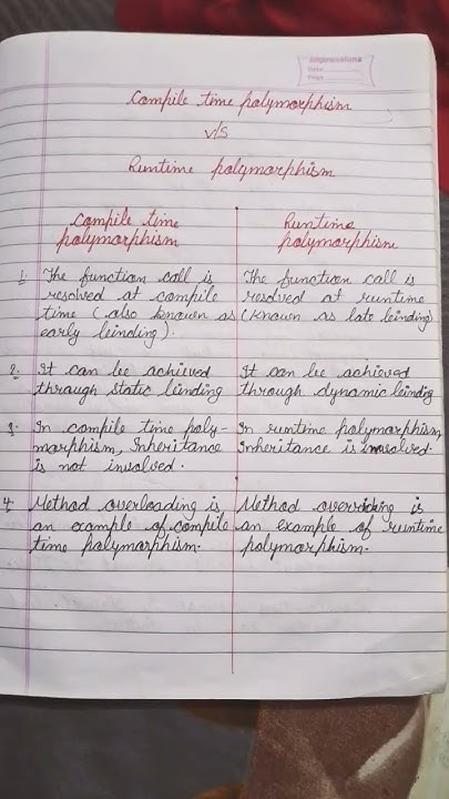 compile time v/s runtime polymorphism #shorts - YouTube