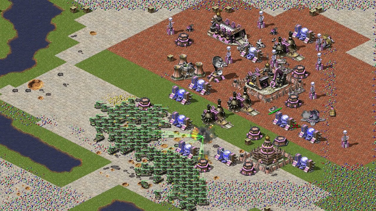 Red Alert 2 Attack Super Strong With Many Lazer Tanks - YouTube
