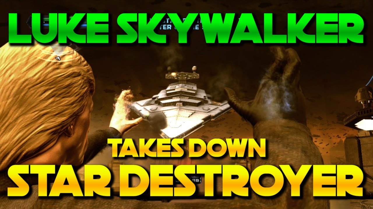 Luke Skywalker takes down Star Destroyer - The Force Unleashed - YouTube