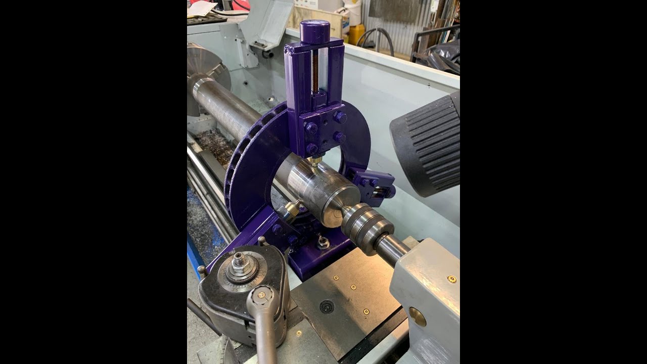 Lathe large fixed steady from scrap metal - YouTube