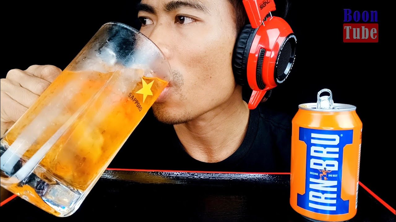 ASMR Drinking Original IRN BRU Soft Drink (BARR (R)) - Extreme Crunchy ...