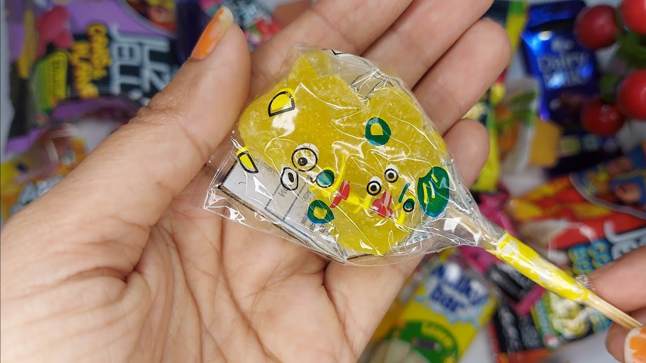 a lot of candy / a lot of jelly / teddy bear jelly lollipop/ ASMR - YouTube