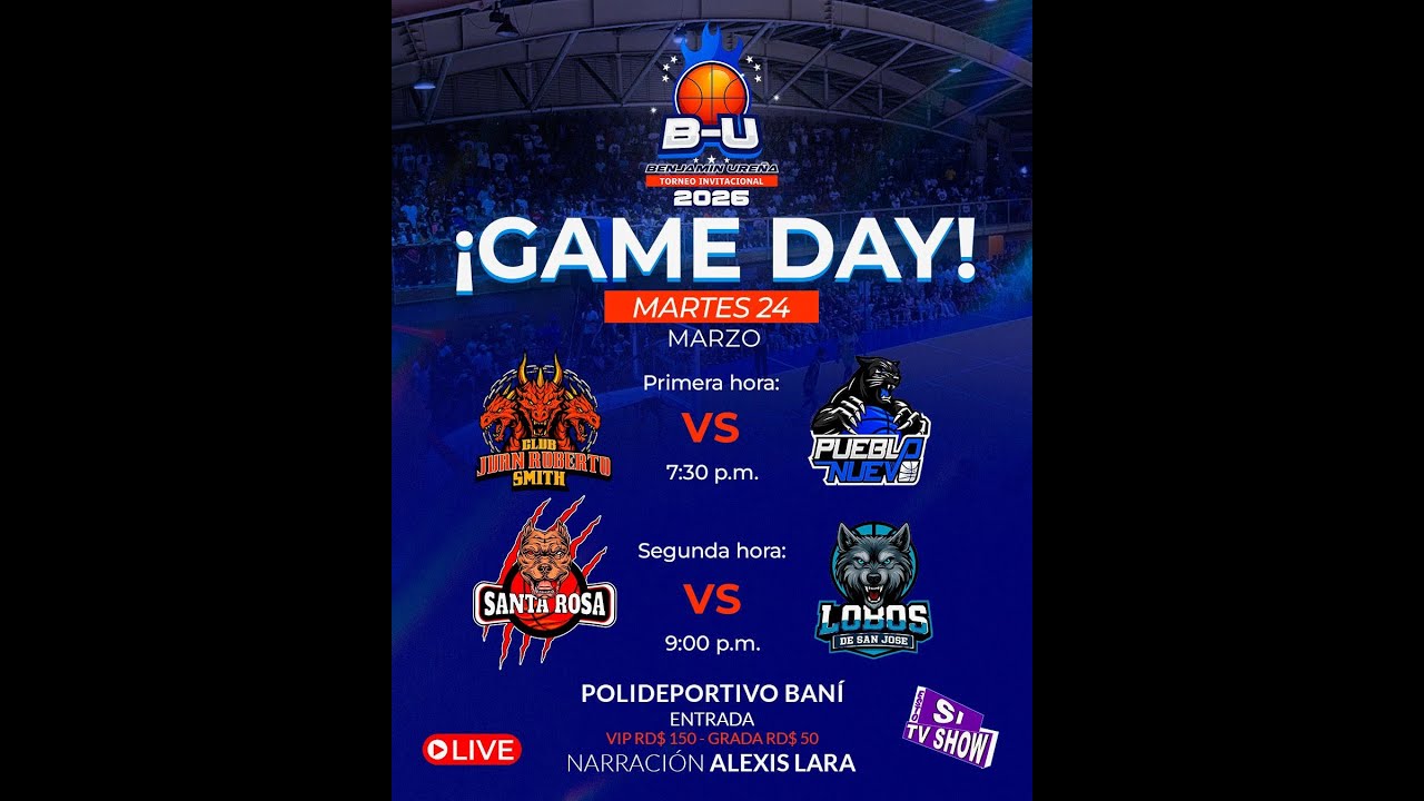 JUAN ROBERTO SMITH Vs PUEBLO NUEVO 🏀 TORNEO INVITACIONAL BENJAMÍN UREÑA ...