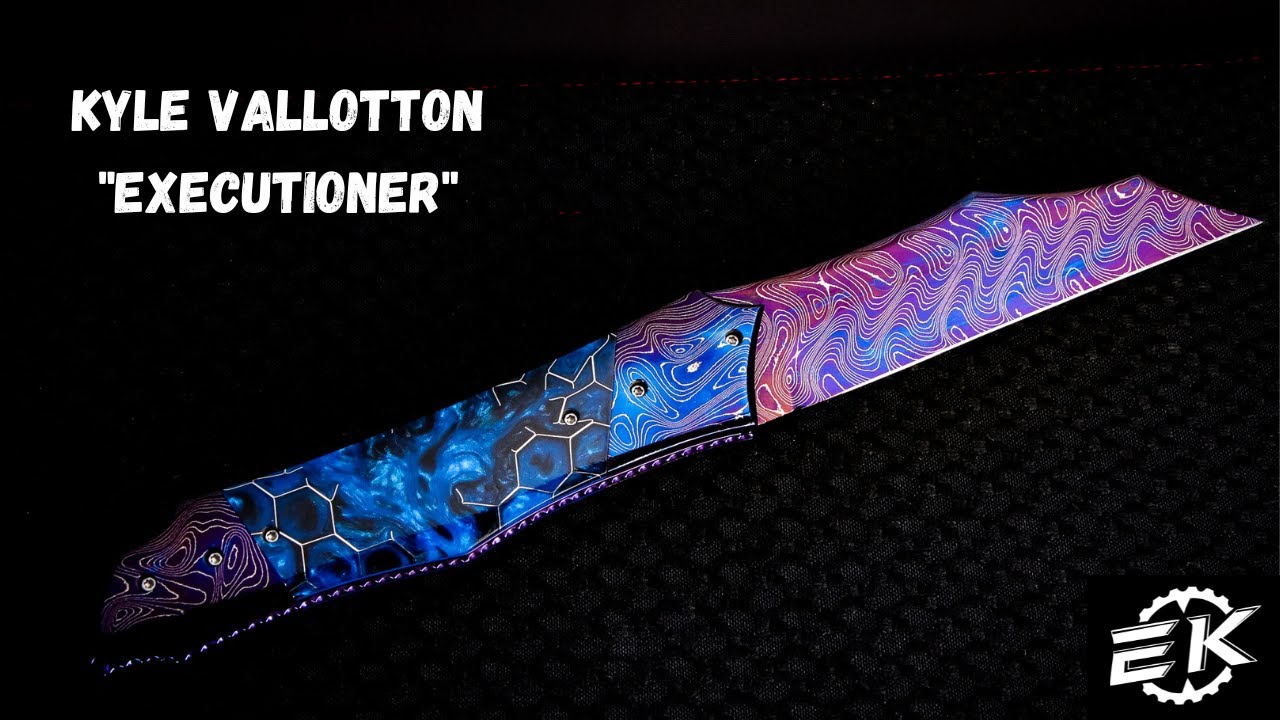 Kyle Vallotton Knives Executioner Nichols Damascus - YouTube