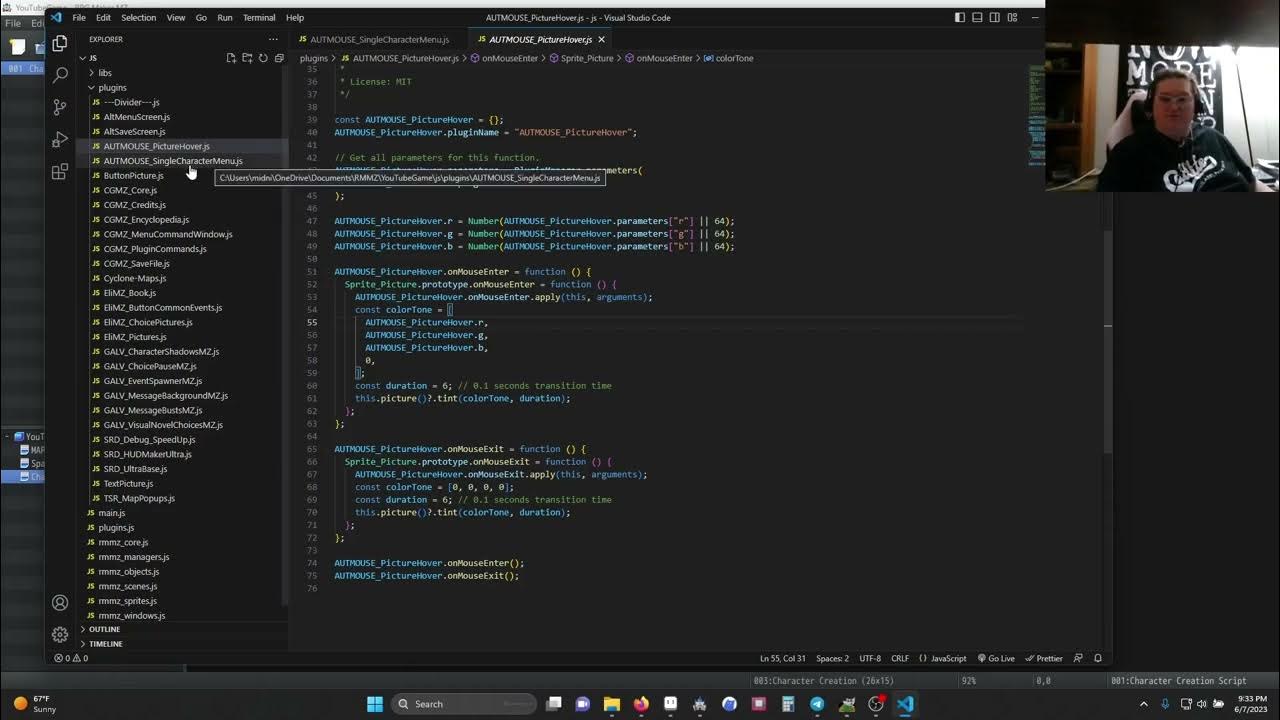Let's Make a Game Part 2 Coding Custom Plugins for our Game Visuals ...