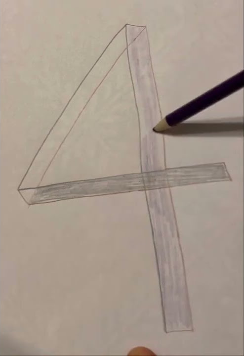 How to Draw 3d 4 | Draw 3d Numbers | 3D Drawings | 3D Drawings with Two ...