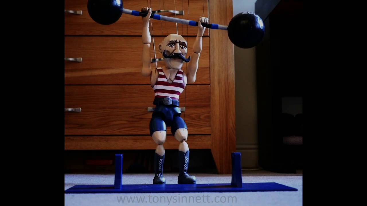 Strongman Marionette puppet. Second test - YouTube