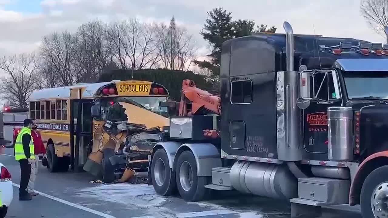 Ten students sent to hospital after two school buses crash in Henderson ...