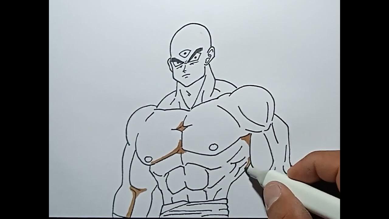 cómo dibujar a ten Shin Han de dragón ball Z - YouTube