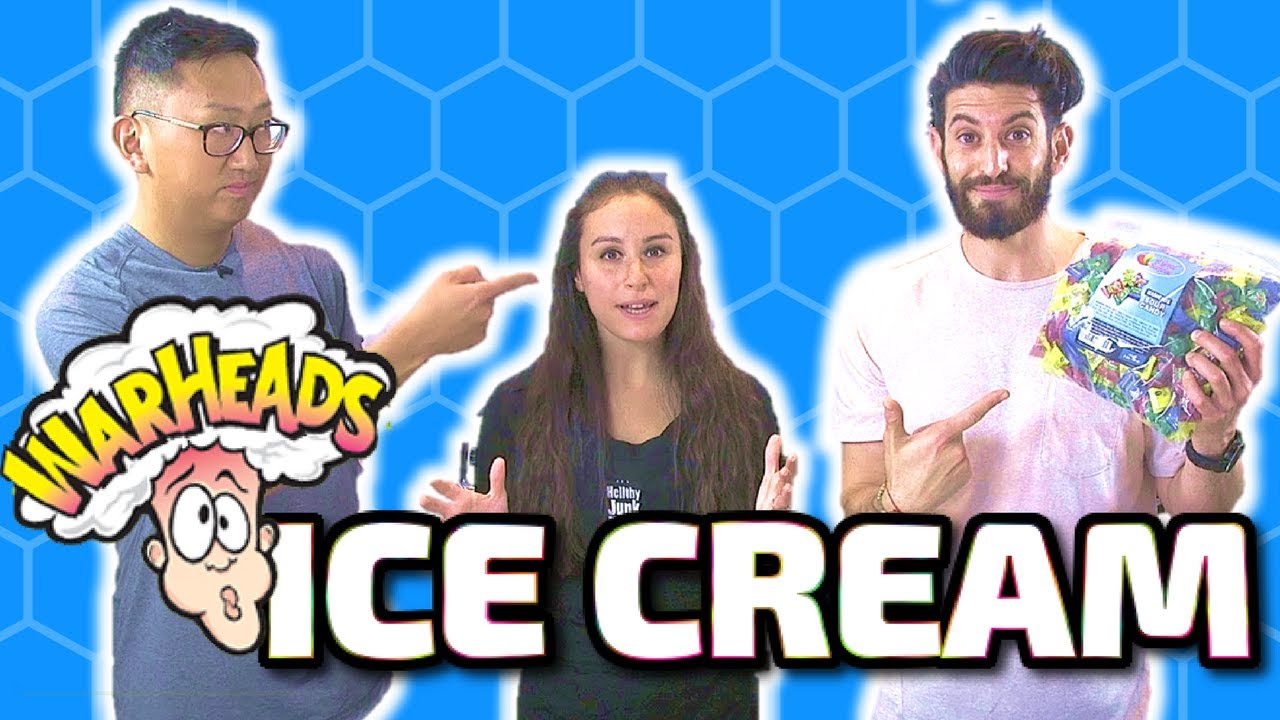 WARHEAD ROLLED ICE CREAM w/ HellthyJunkfood - YouTube