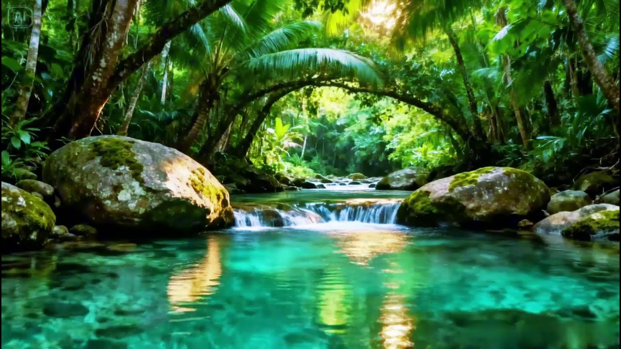 Mountain Stream Sounds, Beautiful Forest Atmosphere and Birdsong ...