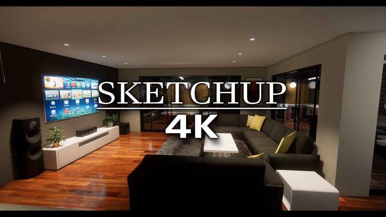 Sketchup pro Enscape lighting project - YouTube