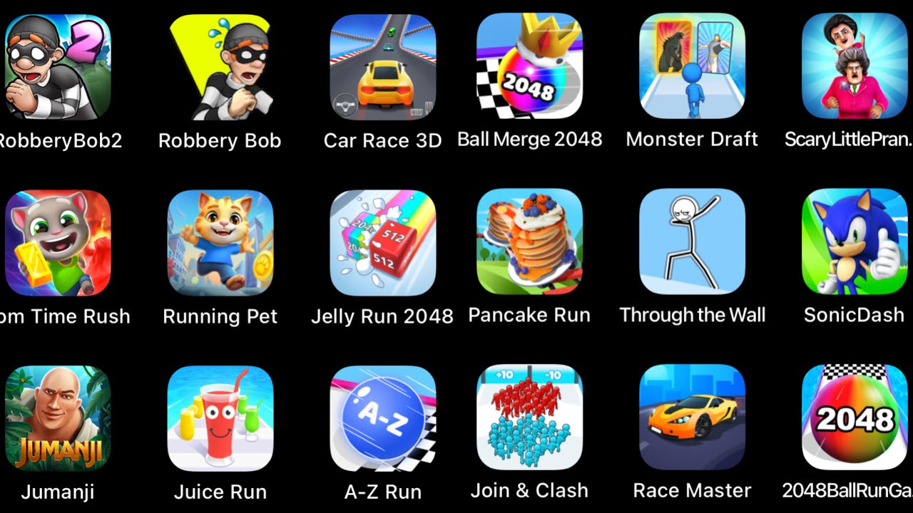 Robbery Bob 2, Robbery Bob, Tom Time Rush, Running Pet, Sonic Dash, Join & Clash, Ball 2048 Game ...