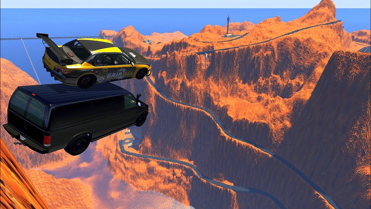 Crazy Vehicle High Speed Epic Jumping In Grand Canyon - BeamNG drive ...