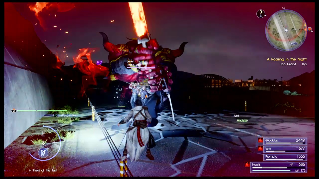 FINAL FANTASY XV battle vs. Red Giant - YouTube