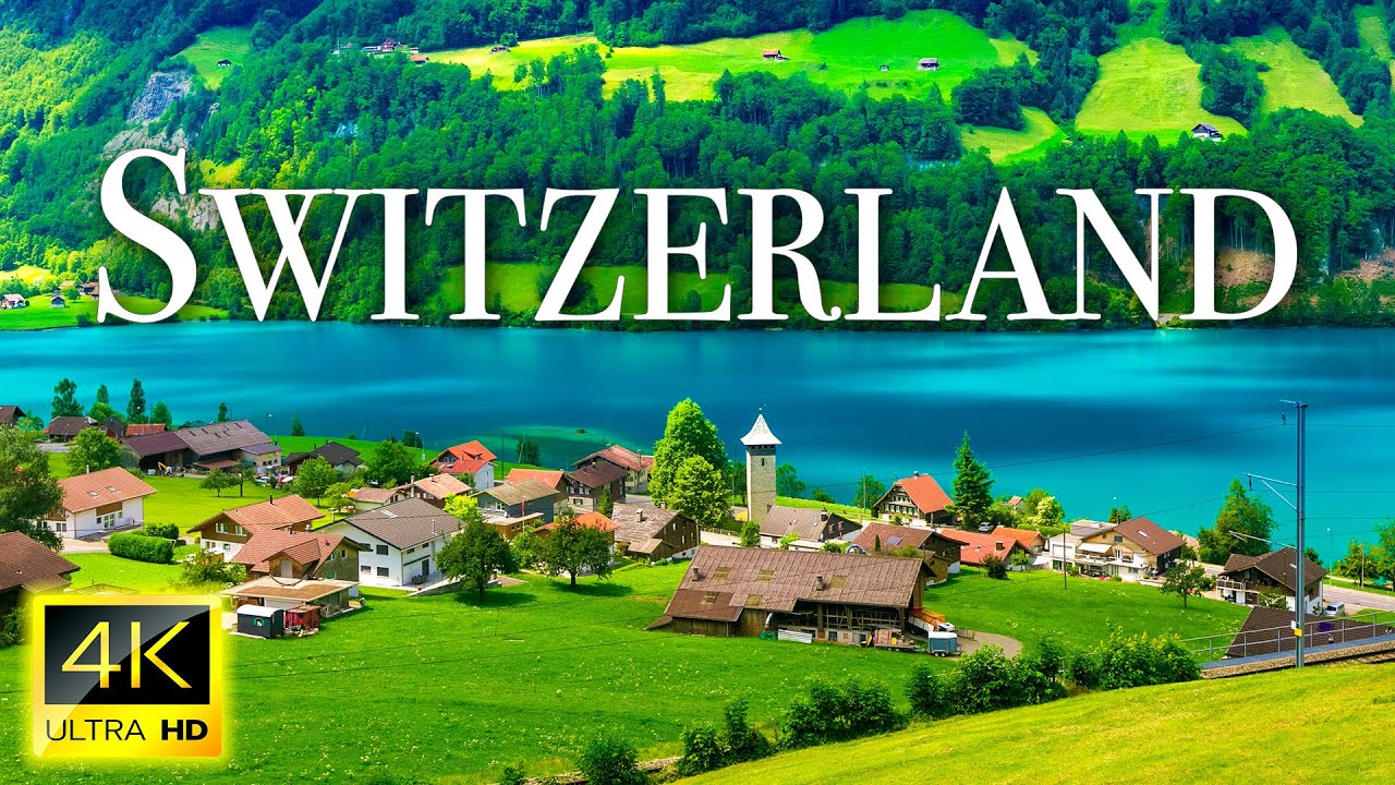 FLYING OVER SWITZERLAND (4K UHD) - Relaxing Music Along With Beautiful ...