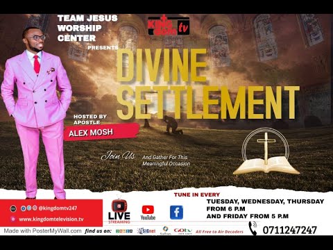 APOSTLE ALEX MOSH || DIVINE SETTLEMENT || 8TH NOVEMBER 2024 - YouTube