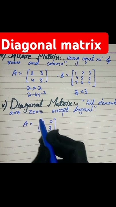 What is Diagonal matrix. #what is scalar matrix - YouTube
