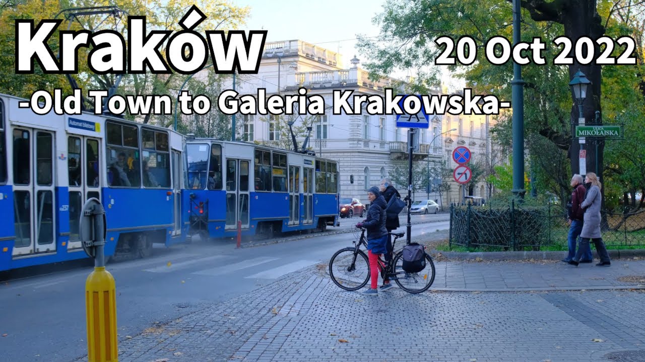Autumn Walk Kraków Old Town to Galeria Krakowska in Poland - October ...