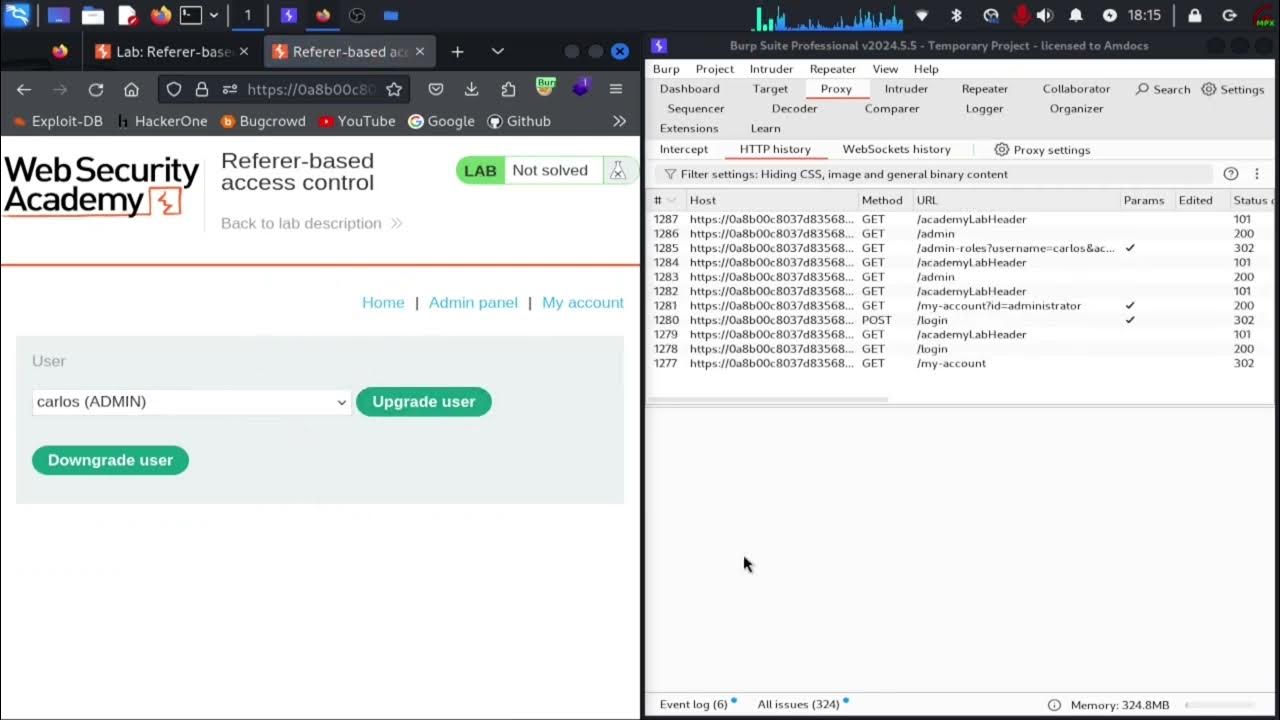 Referer Based Access Controlled | Web Security Academy | PortSwigger Labs | Owasp - YouTube