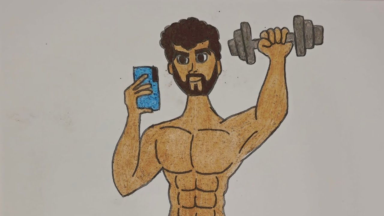 Gym Character Drawing - YouTube