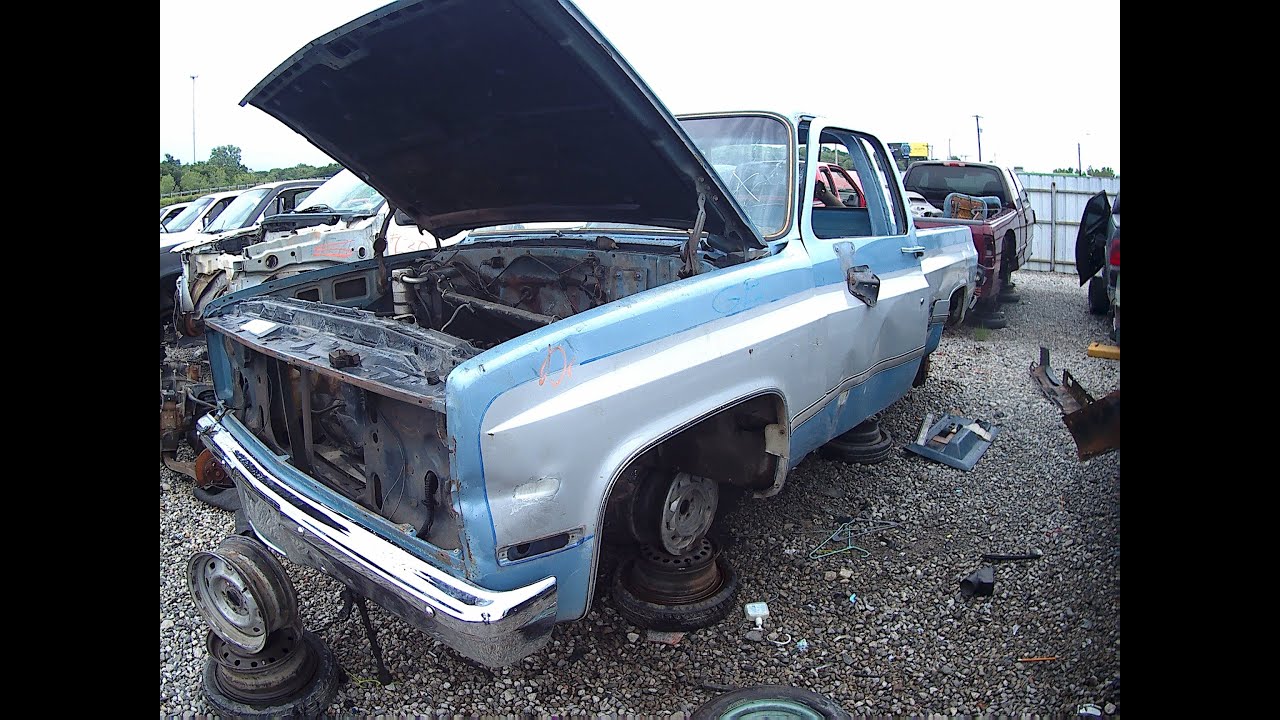 1983 chevy c10 square body pickup truck junkyard find - YouTube