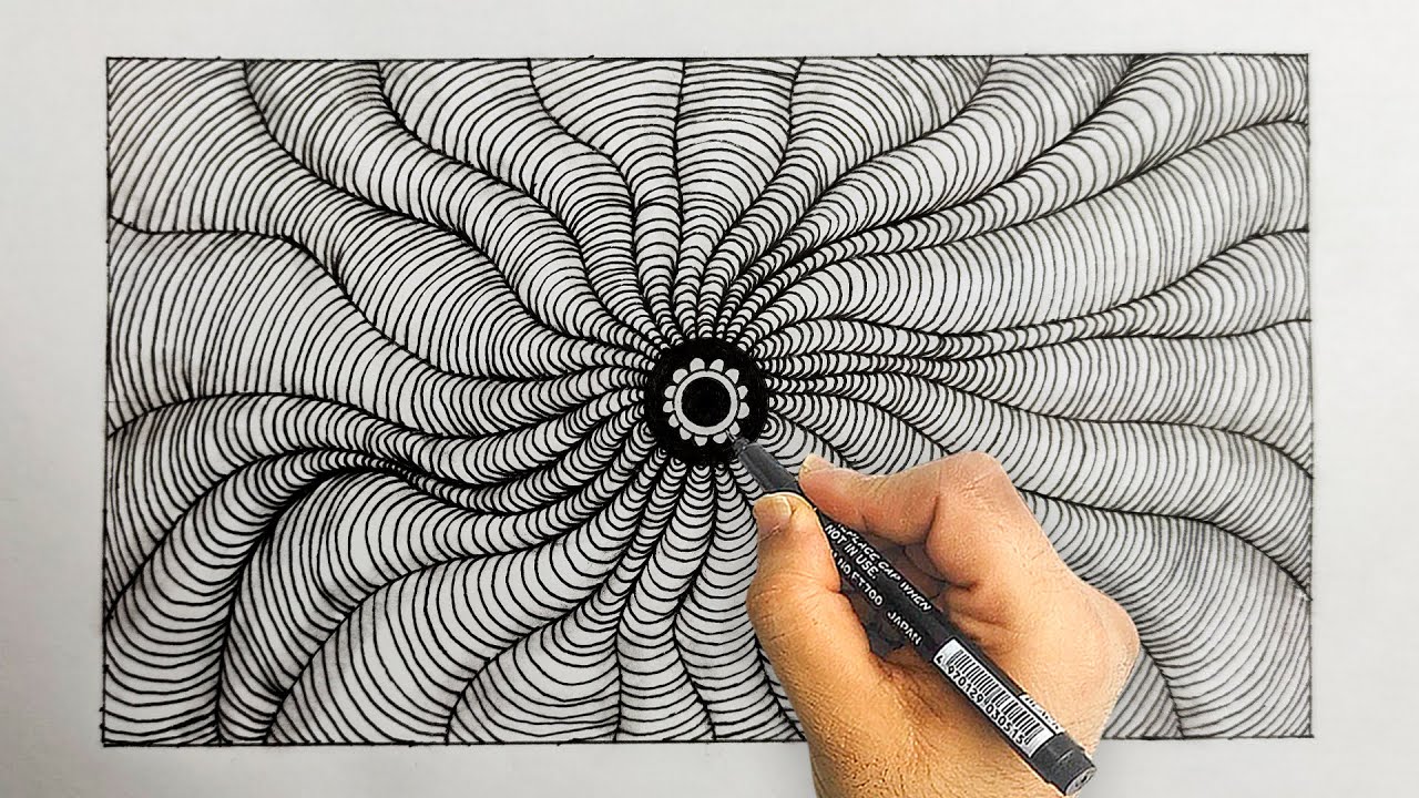 How to Draw Zentangle & Doodle | Sea wave - YouTube